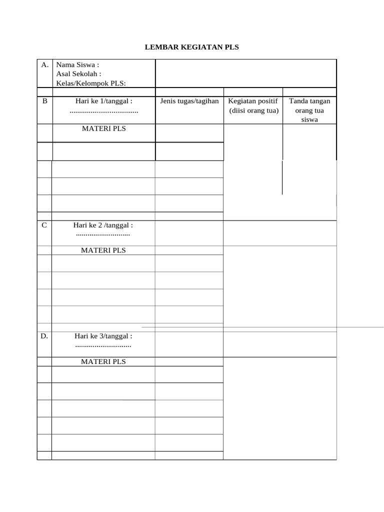 Lembar Kegiatan Pls | PDF