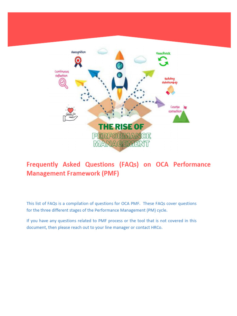 FAQ - Performance Management Framework - MSF-OCA | PDF | Goal | Employment