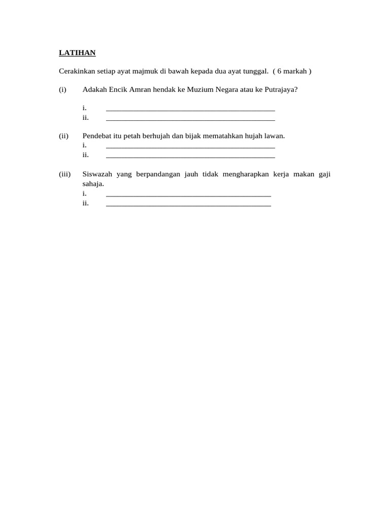 Latihan Cerakinkan Ayat | PDF