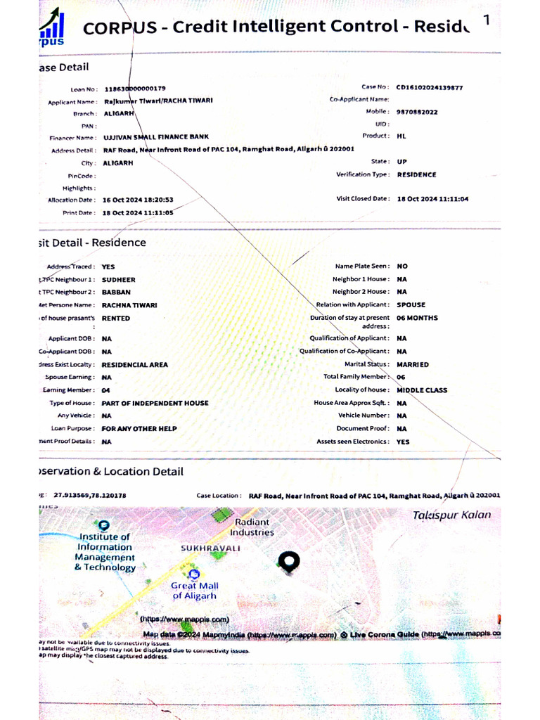 Credit Report Rajkumar Tiwari | PDF