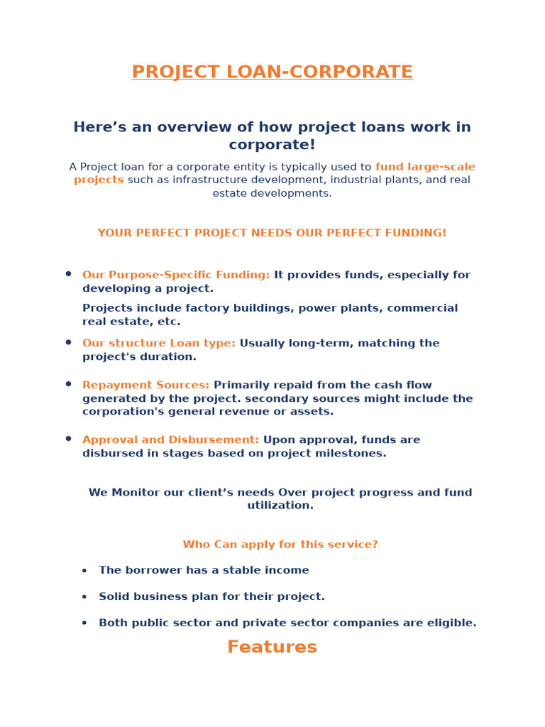 Corporate Project Loan Overview | PDF | Finance & Money Management
