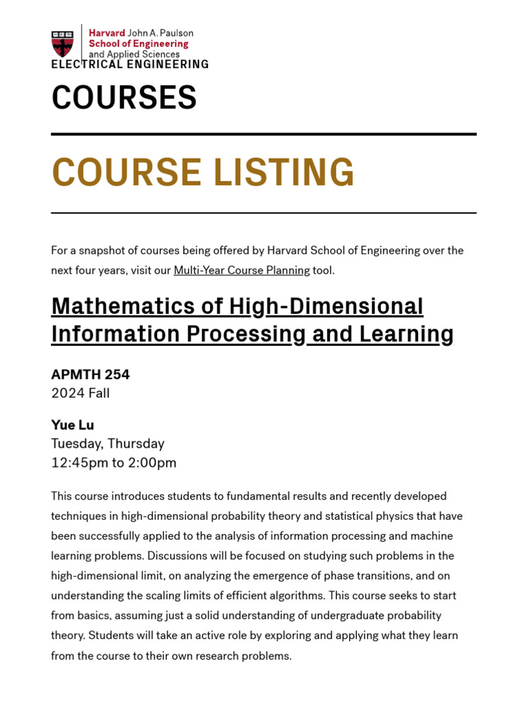 Courses - Harvard John A. Paulson School of Engineering and Applied ...