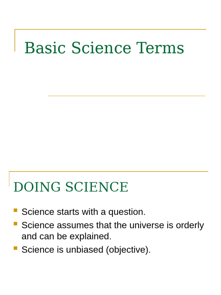 Basic Science Terms | PDF | Science | Physics