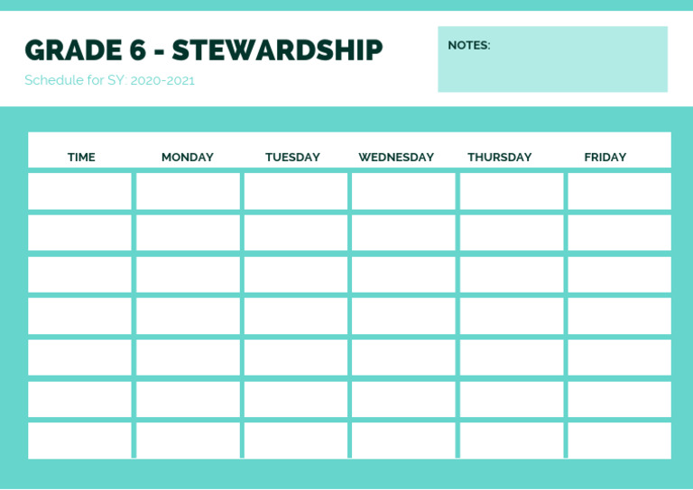 Blue Simple Class Schedule | PDF