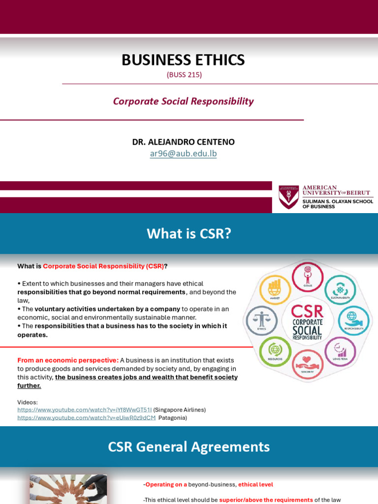 Business Ethics: Corporate Social Responsibility | PDF | Corporate ...