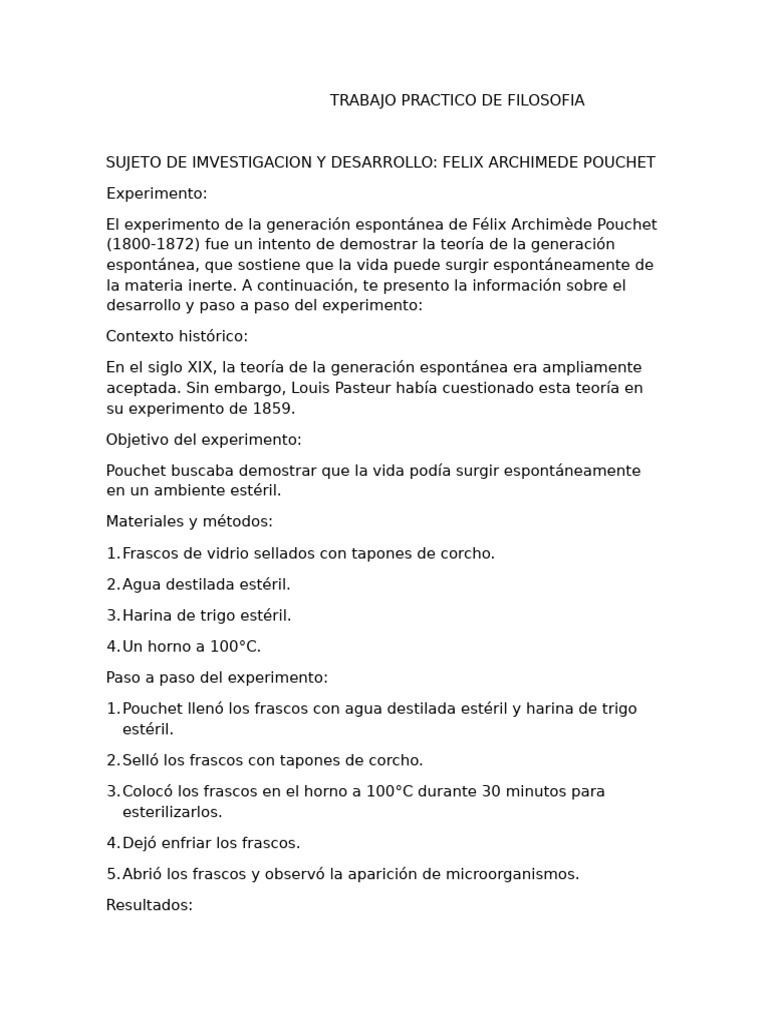 Felix Pouchet | PDF | Biología | Evolución
