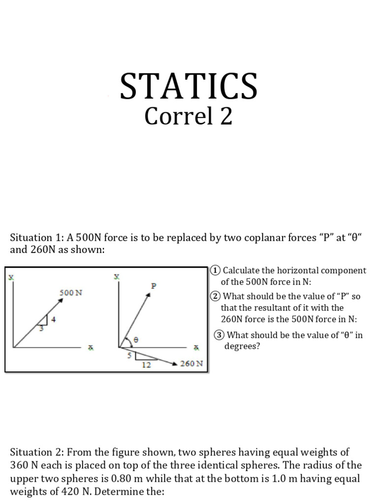 STATICS 1 June 5 2024 | PDF | Force | Sphere