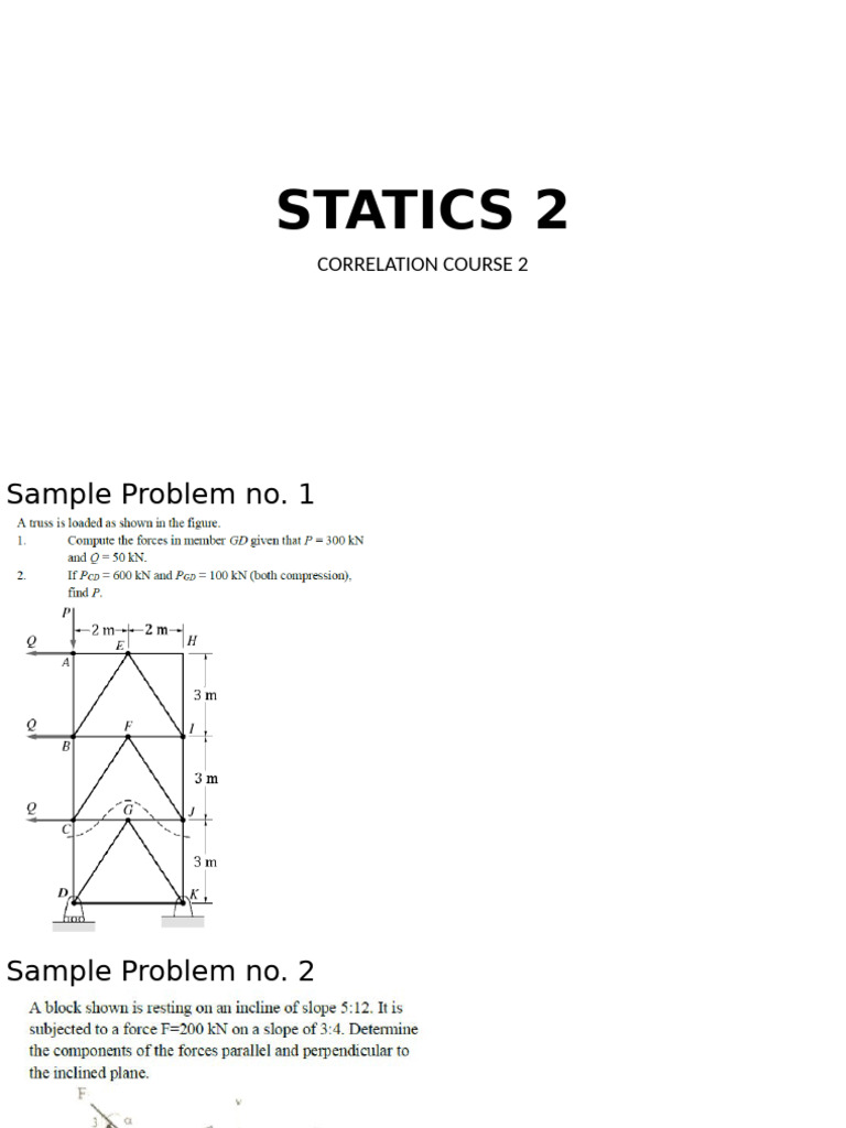 Statics 2 | PDF | Teaching Methods & Materials | Technology & Engineering