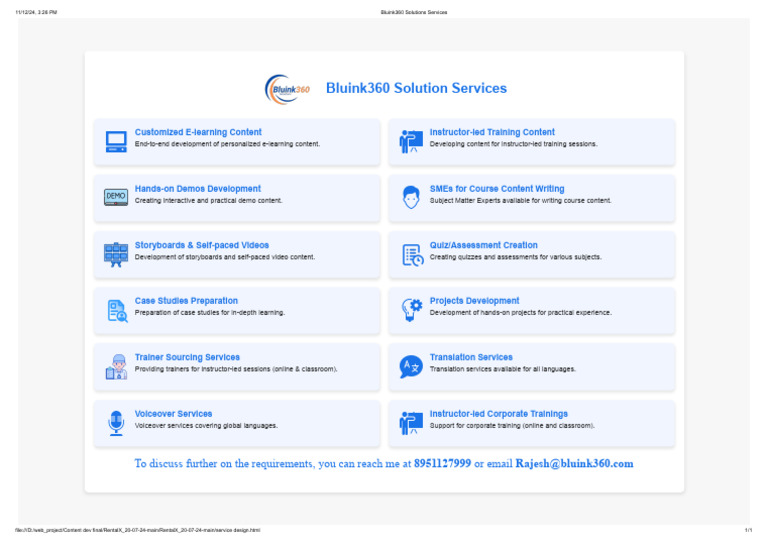 Bluink360 Solutions Services | PDF | Educational Technology | Cognition