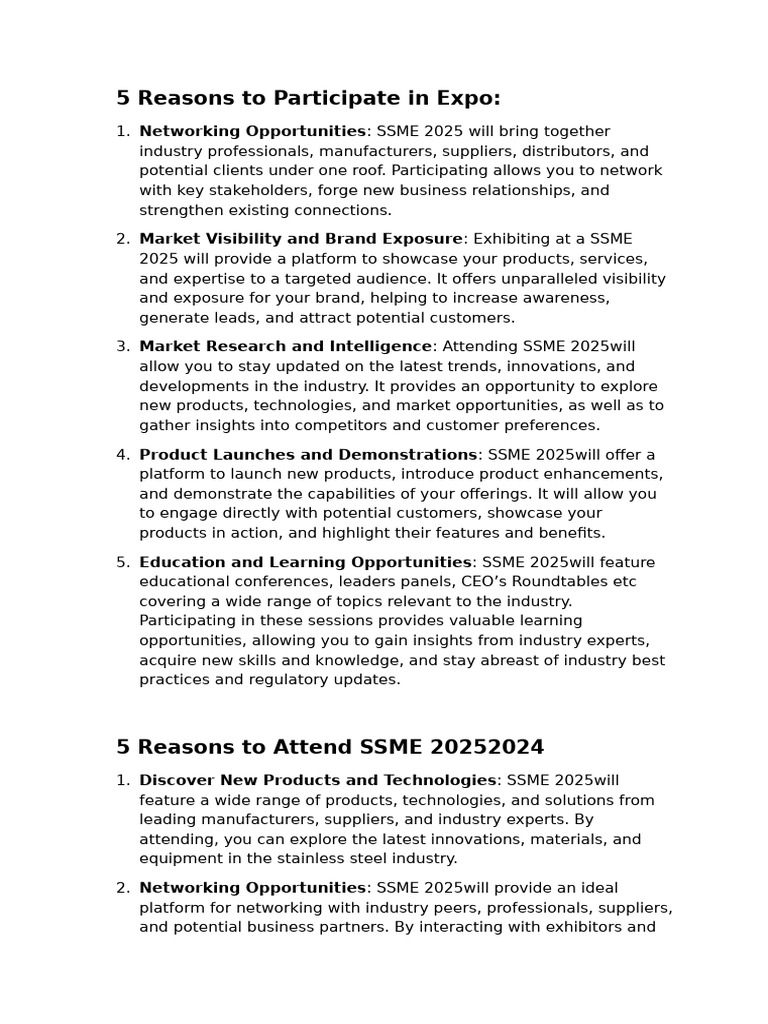 5 Reasons To Participate in ISSE 2024 | PDF | Brand | Human Communication