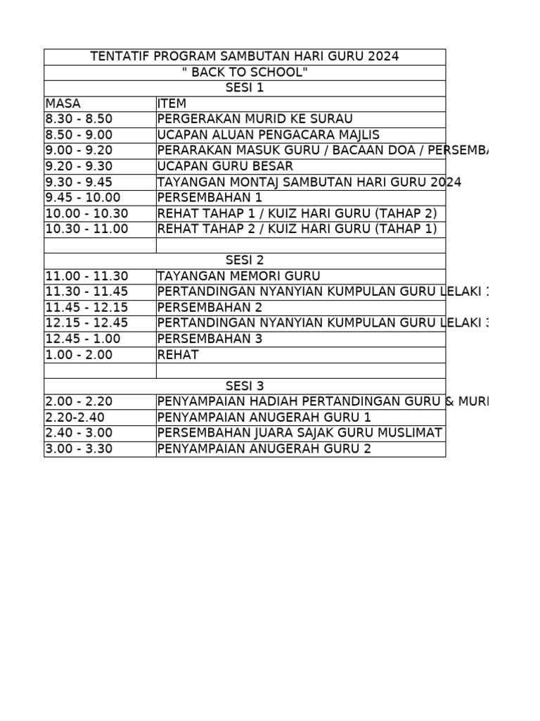 Tentatif Program 24 | PDF