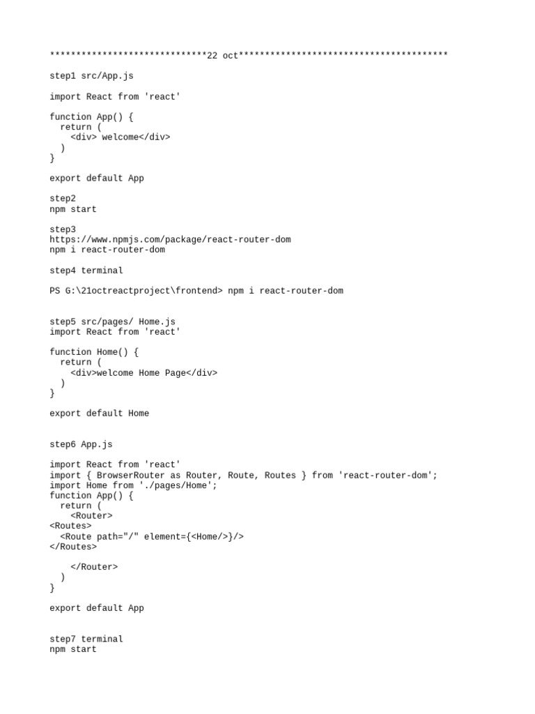 22 Oct 2024 Start Reactjs Project | PDF | Computing | Software Engineering
