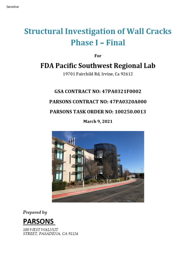 Structural Integrity Review: Irvine Lab | PDF | Seismology | Wall