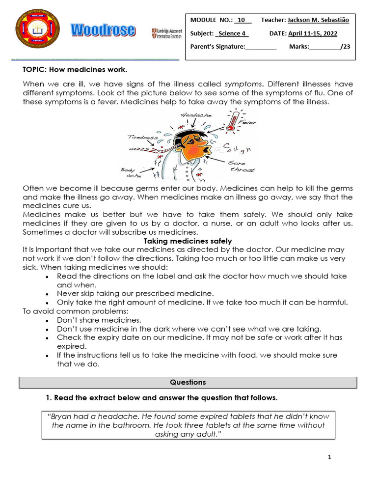 Science 4 Module 10 - How Medicines Work | PDF | Tablet (Pharmacy ...