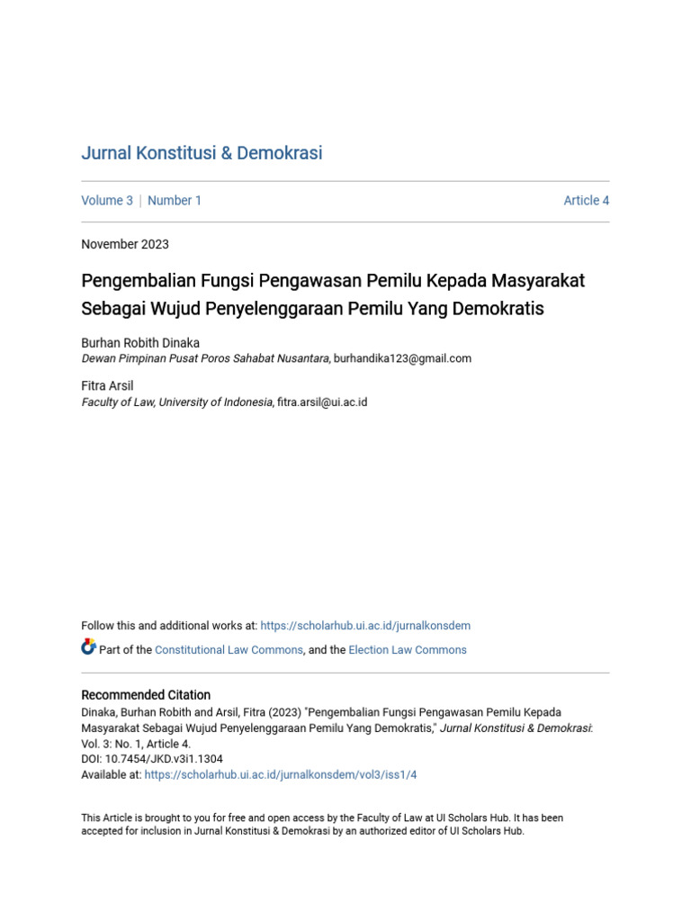 Jurnal Konstitusi & Demokrasi Jurnal Konstitusi & Demokrasi: Volume 3 Number 1 Article 4 | PDF ...