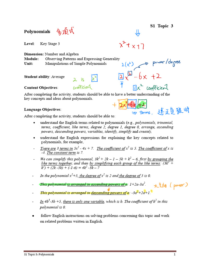 F1 Polynomials | PDF | Polynomial | Abstract Algebra