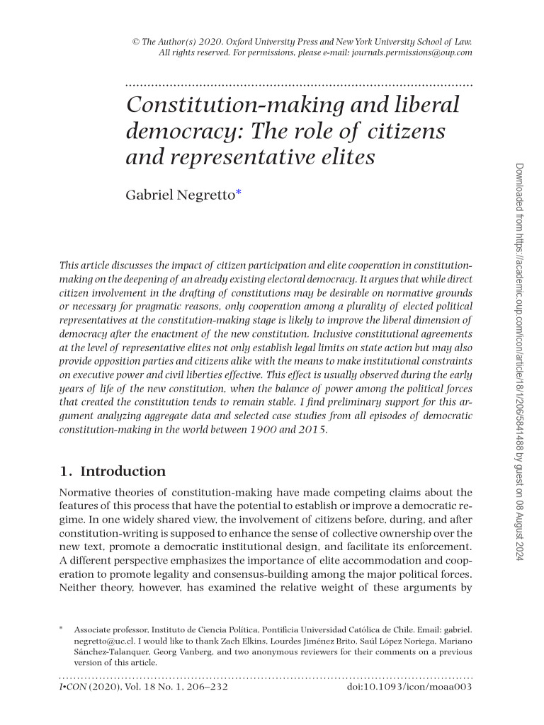 Constitution-Making and Liberal Democracy - The Role of Citizens and ...
