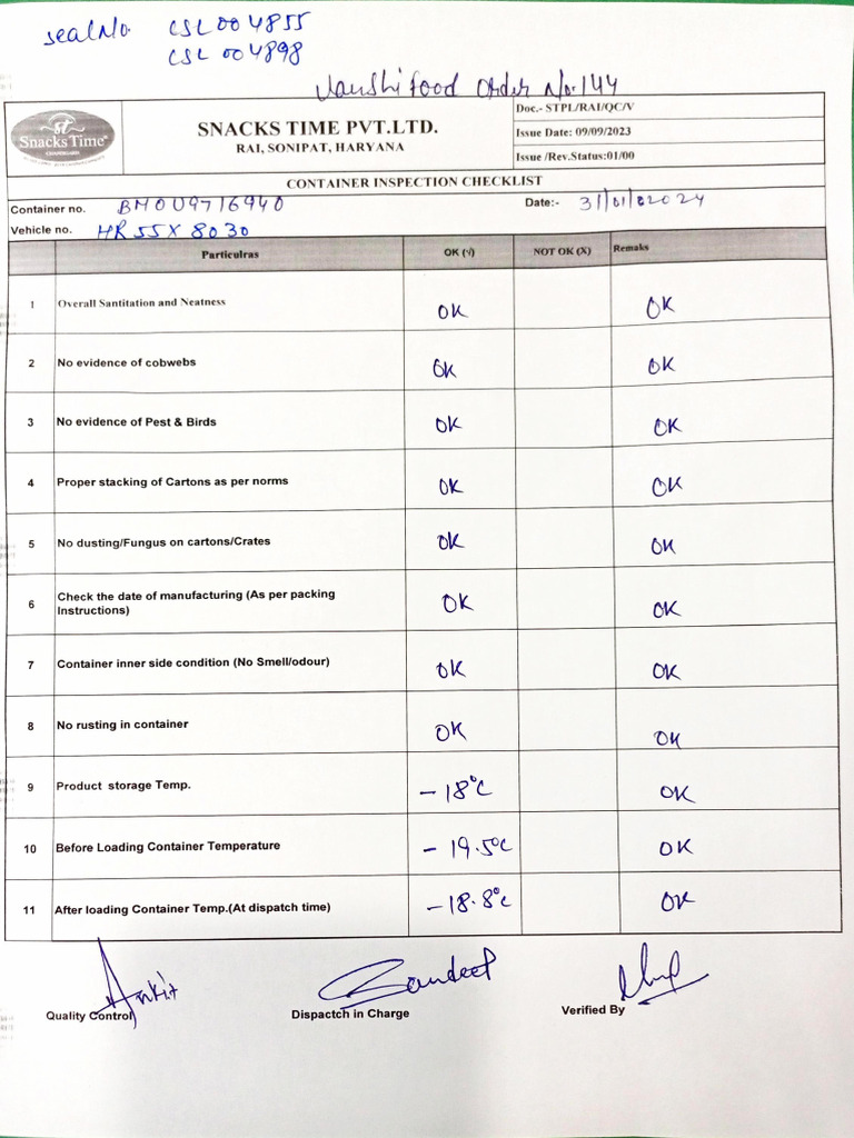 Container Inspection Checklist Guide | PDF