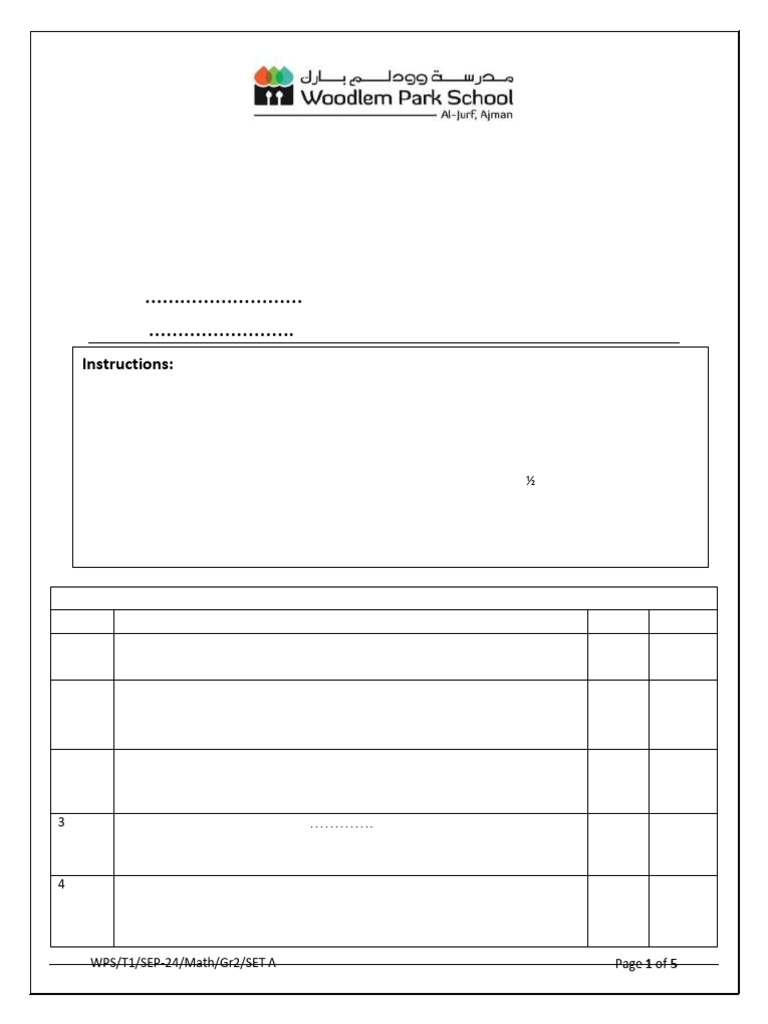 Sample QP - Cycle Test 2-Grade2 2024-25 (3) - Updated | PDF | Multiple ...