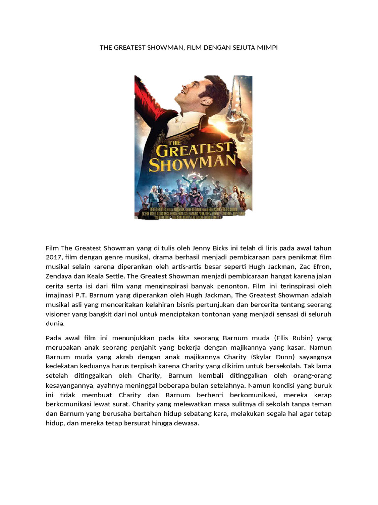 Sinopsis Film The Greatest Showman | PDF