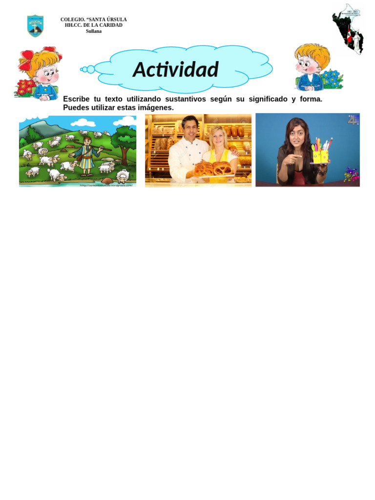 05 de Abril - Escribe Un Texto Utilizando Sustantivos Según Su ...