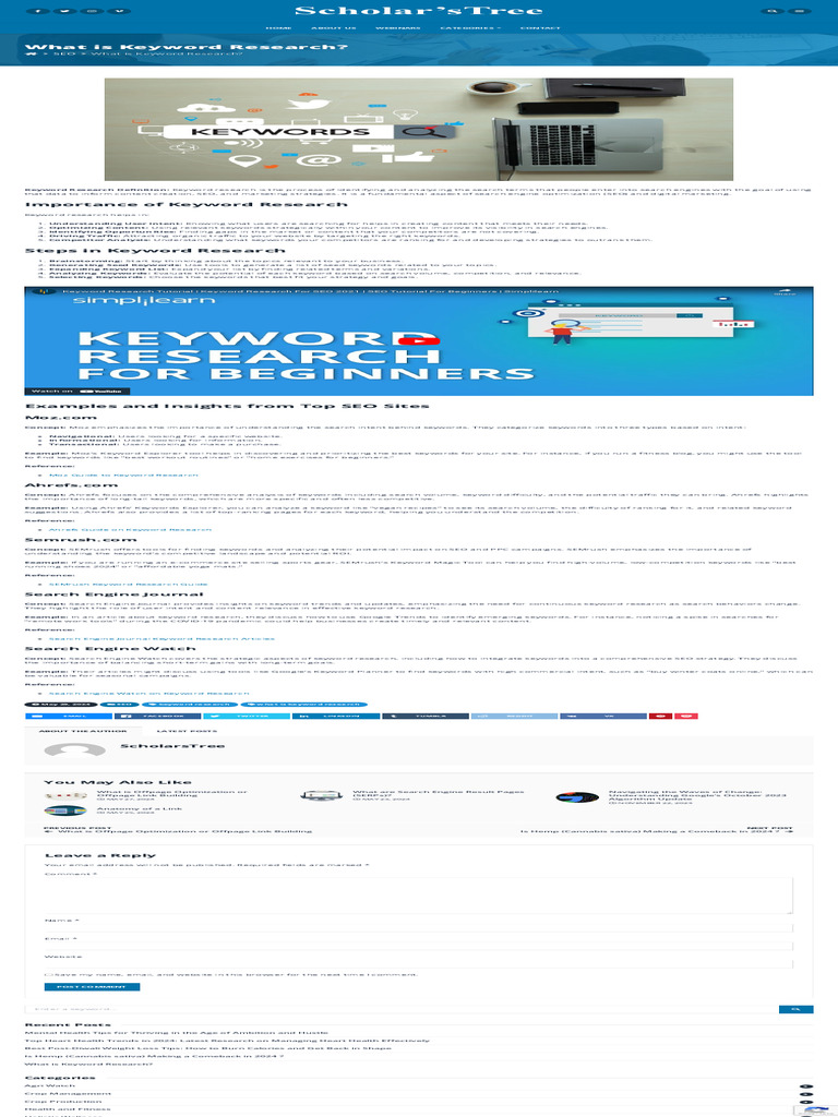 Keyword Research Guide for SEO | PDF | Search Engine Optimization ...