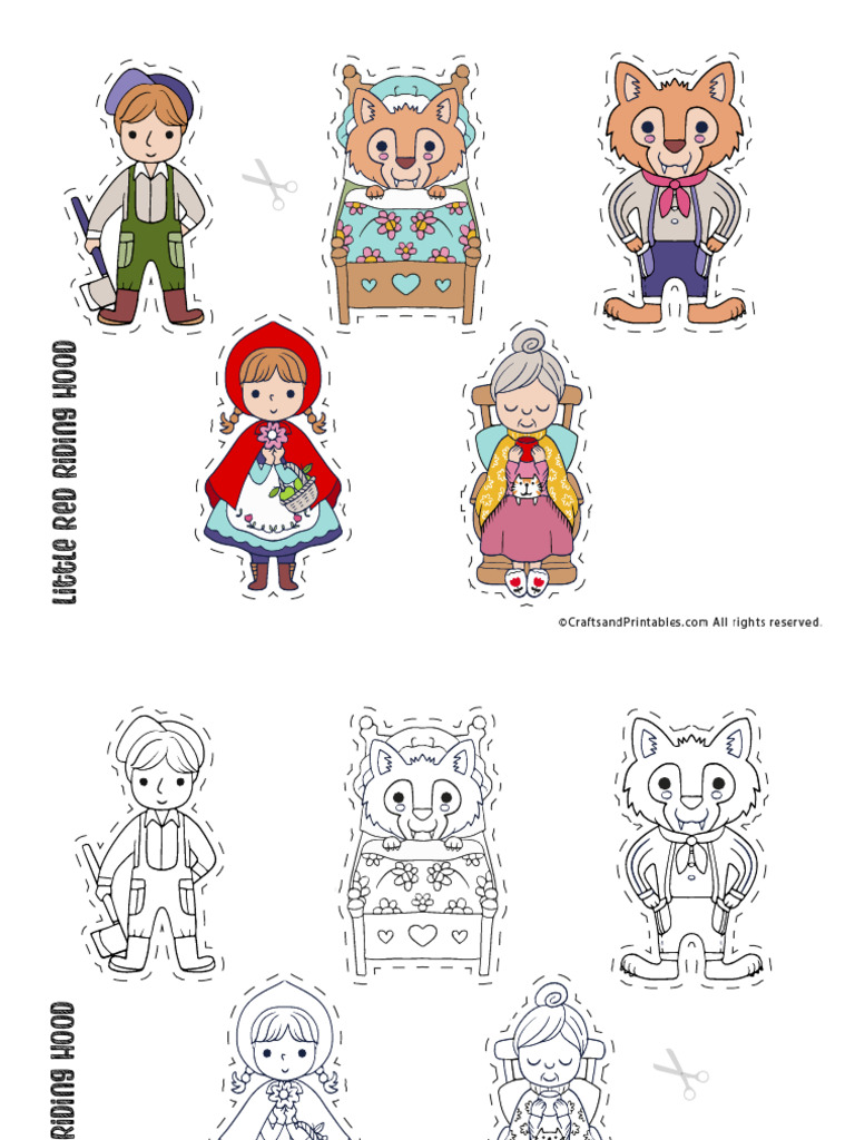 Little Red Riding Hood Popsicle Stick Puppets | PDF