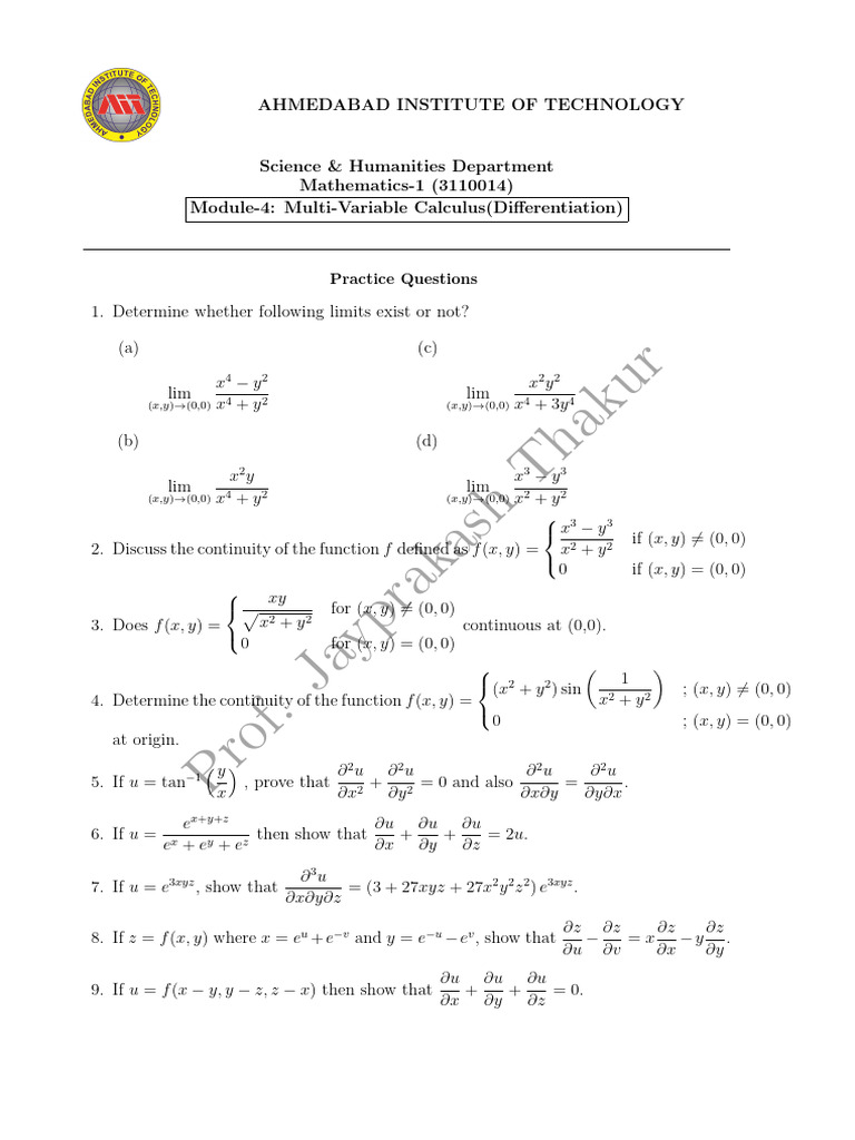 Multi-Variable Calculus | PDF | Mathematical Concepts | Mathematical ... Multi-Variable Calculus | PDF | Mathematical Concepts | Mathematical ...