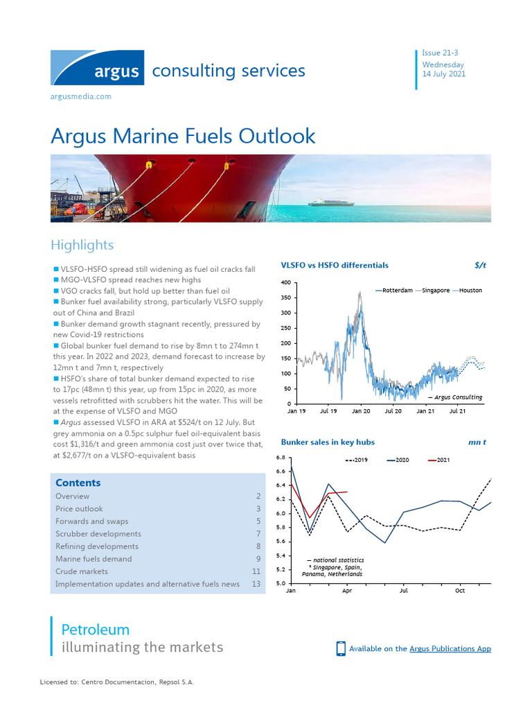 Argus Marine Fuels Outlook Q3 2021 | PDF | Fuel Oil | Oil Refinery