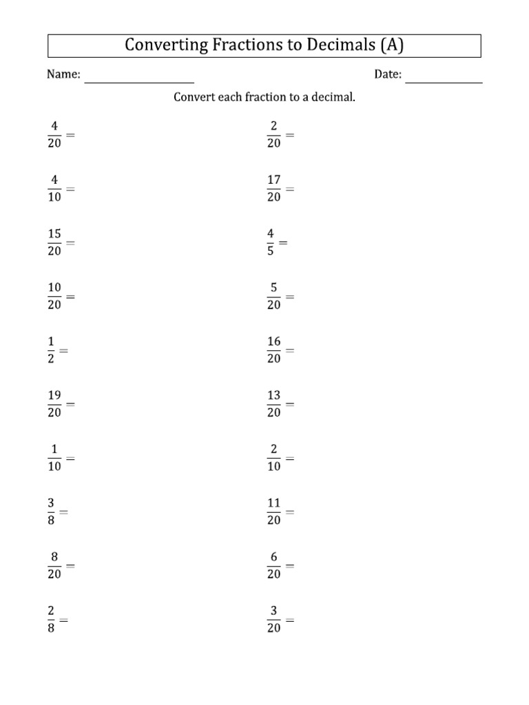 Common Fractions Convert To Decimal | PDF