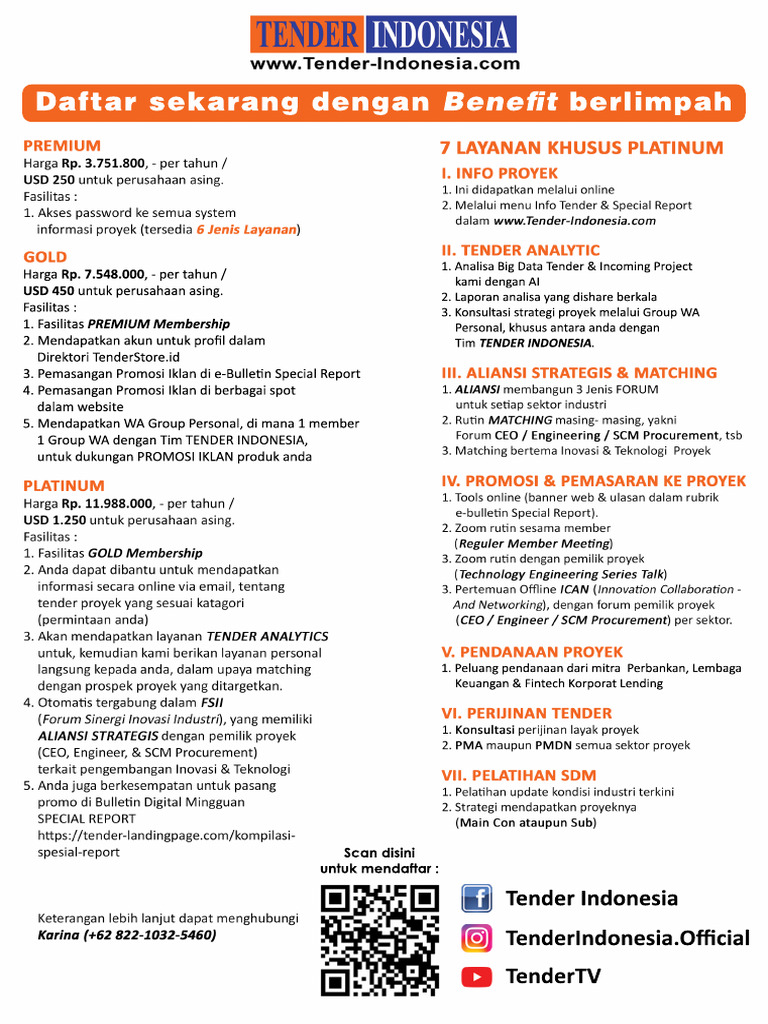 Flayer Membership Tender Terbaru A4 Terbaru 2024 | PDF