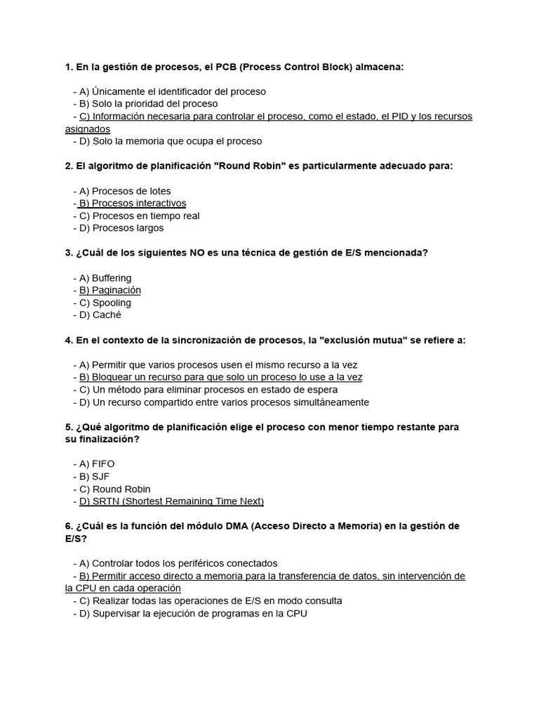 Preguntas Iso | PDF | Proceso (Computación) | Sistema operativo