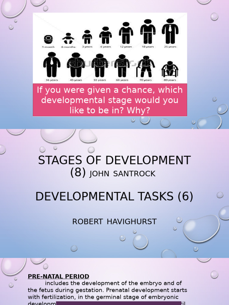 Developmental Tasks and Stages of Human Development 2 | PDF | Prenatal ...