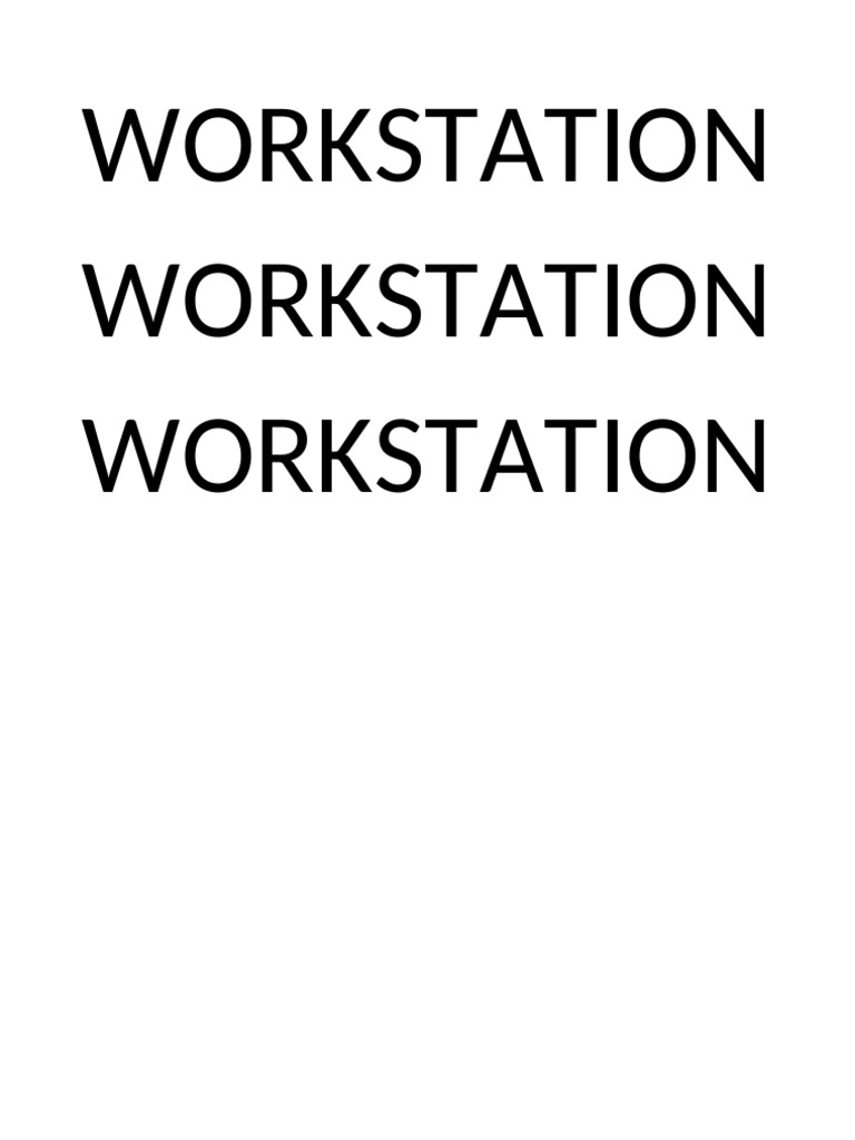 Workstation | PDF