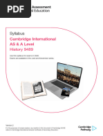 Syllabus: Cambridge International AS & A Level History 9489 | PDF