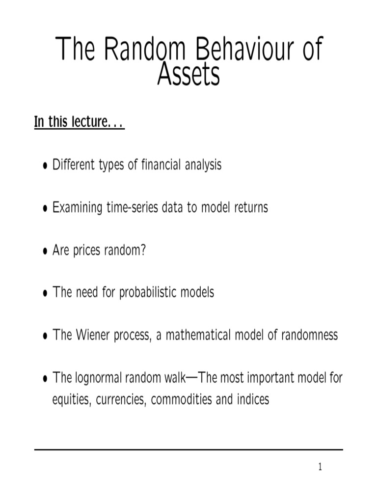 Random Behaviour of Assets | PDF | Variance | Standard Deviation