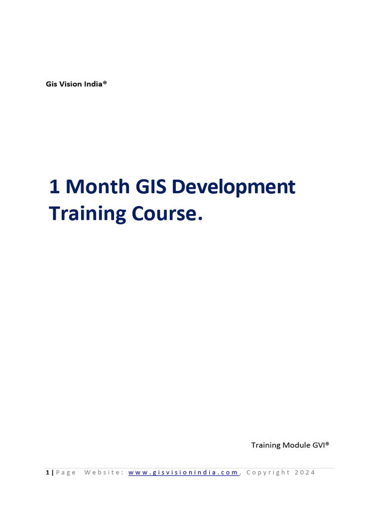 1 Month GIS Development Training | PDF | Geographic Information System ...