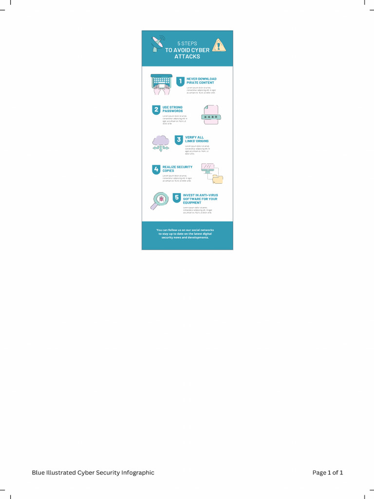 Blue Illustrated Cyber Security Infographic | PDF