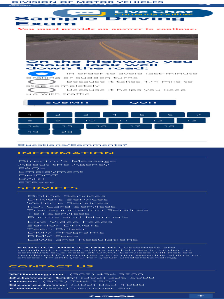 Sample Driving Exam | PDF