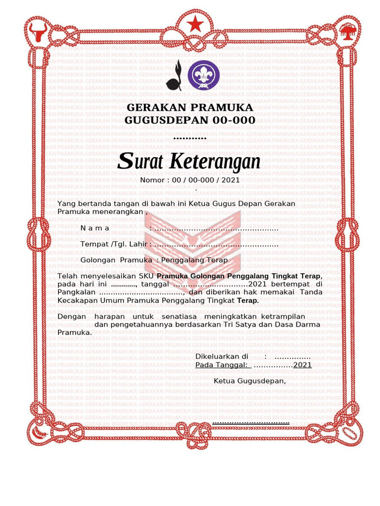 Sertifikat Penggalang Terap | PDF