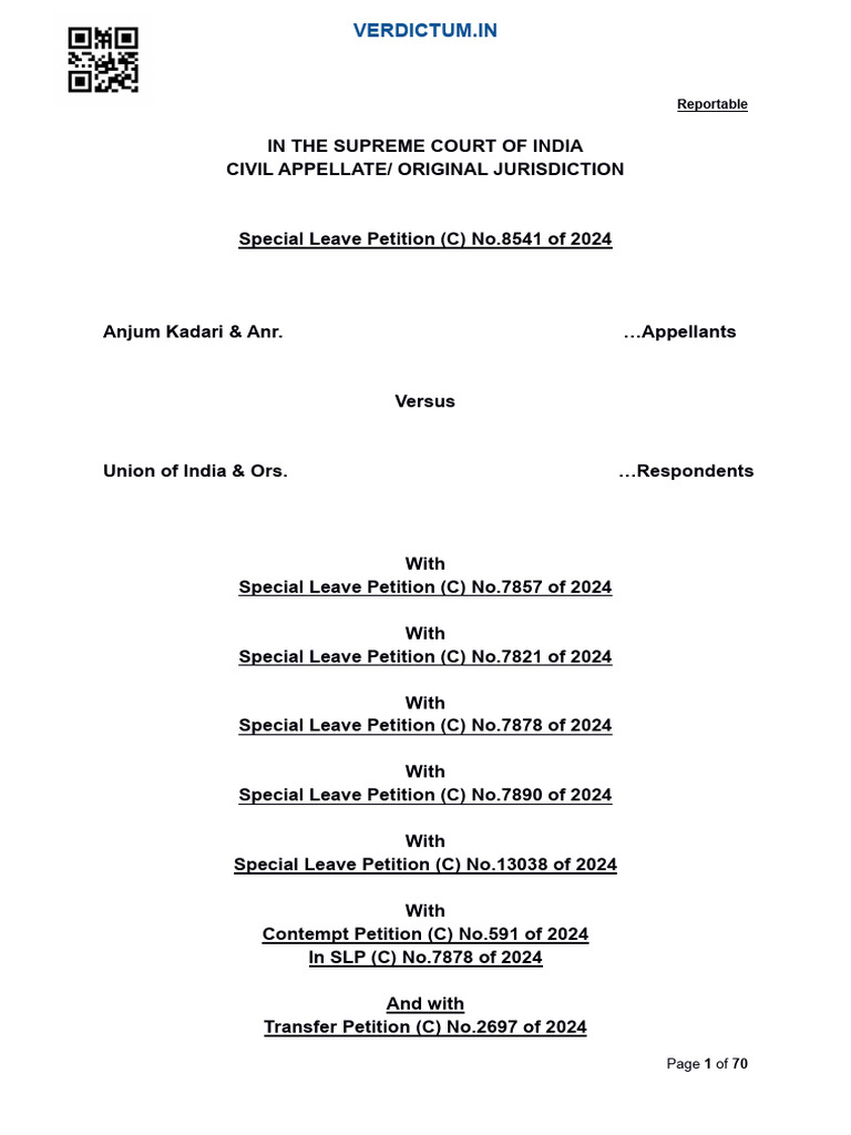 Anjum Kadari Anr V Uoi 1665011 | PDF | High Court Of Australia | Judgment (Law)