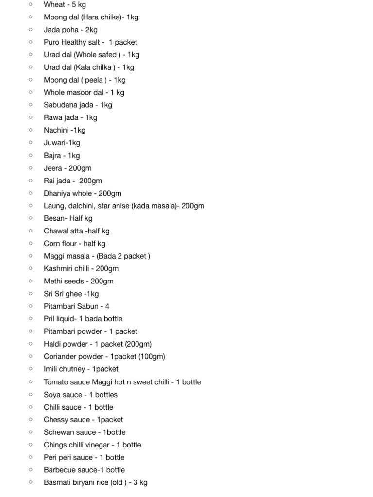 Dmart List 2 | PDF | Cooking, Food & Wine