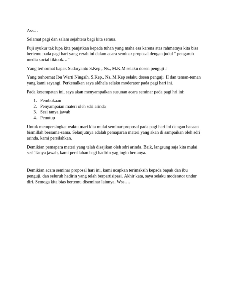 Teks Moderator Sempro | PDF