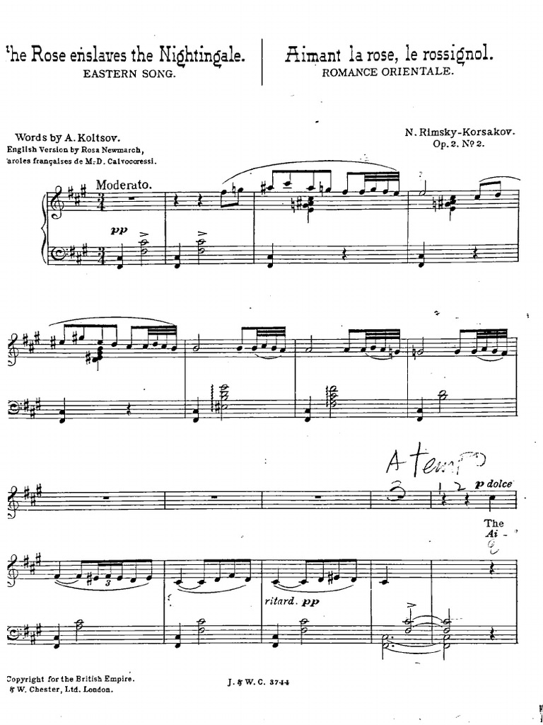 N.R.korsakov-Aimant La Rose, Le Rossignol | PDF