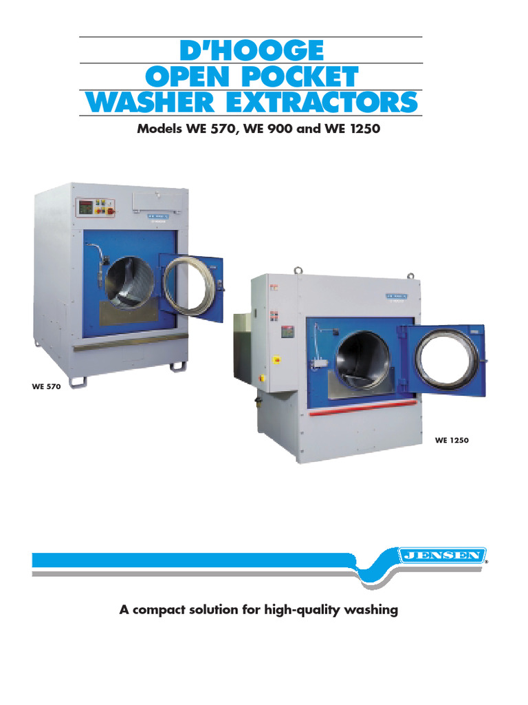 D'HOOGE Open Pocket Washer Extractors | PDF | Washing Machine ...