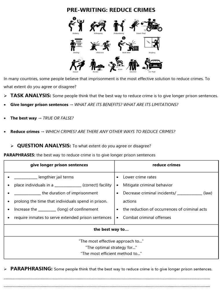 Pre-Writing - Reduce Crimes | PDF | Prison | Rehabilitation (Penology)