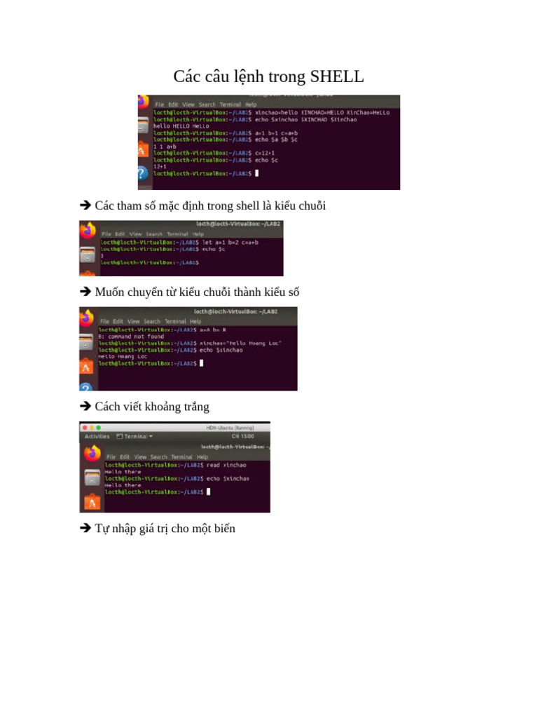 Các câu lệnh trong SHELL | PDF