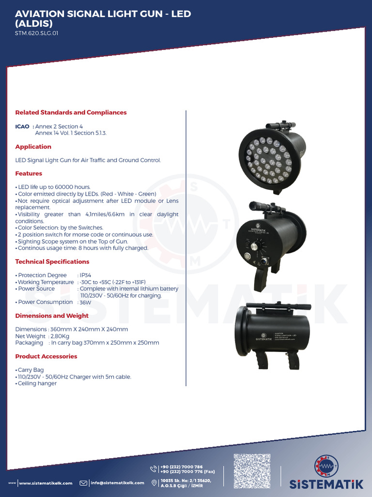 AVIATION SIGNAL LIGHT GUN - LED (ALDIS) - ENG - v4 | PDF | Airport ...