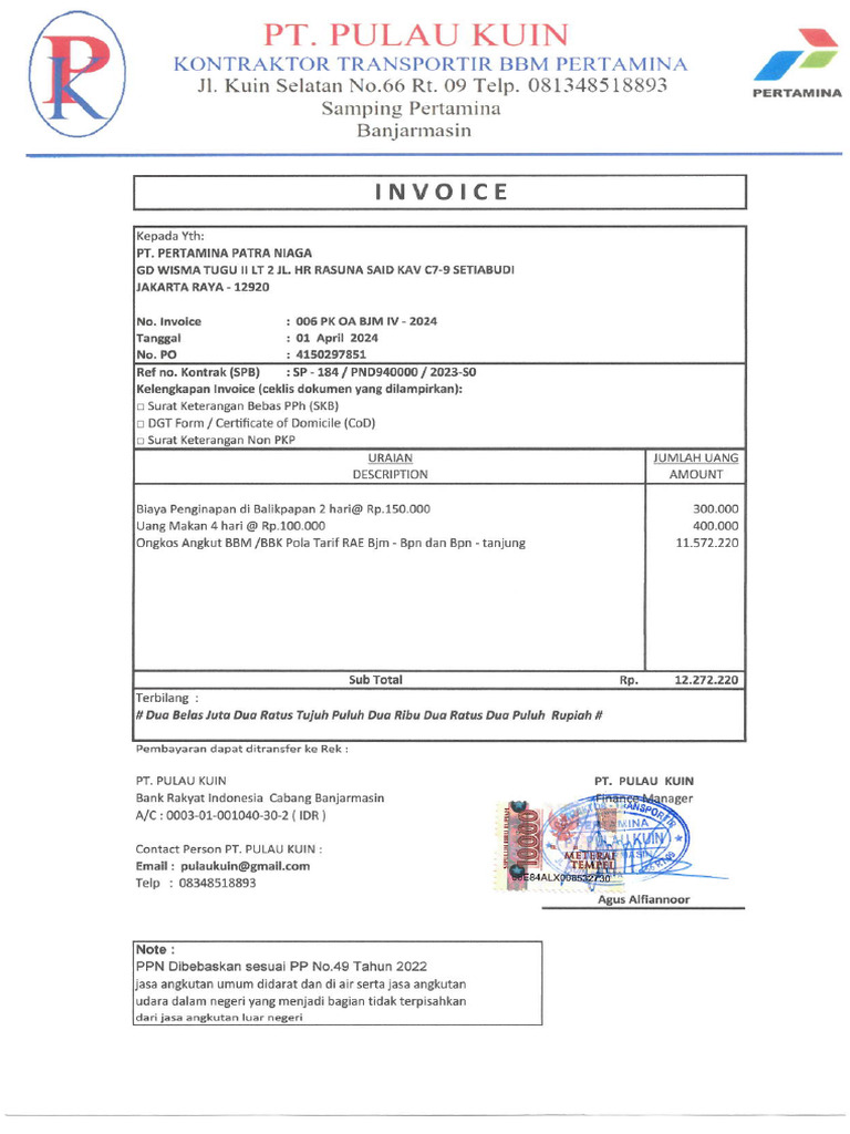 Scan Invoice Dan FP-1-2 (1) - 1-2 (1) (1) - 1 | PDF