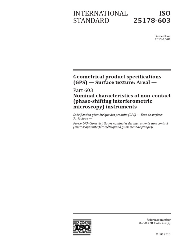Iso 25178-603-2013 | PDF | Optics | Interferometry